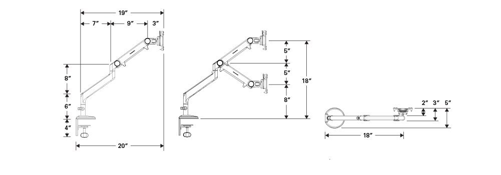 Humanscale M2 - Flat screen monitor arm - Design