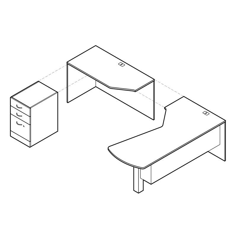 Global ZIRA ZL-22 - Computer L Shape desk