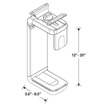 Humanscale One-Touch Swivel-Slider CPU Holder - CPU600