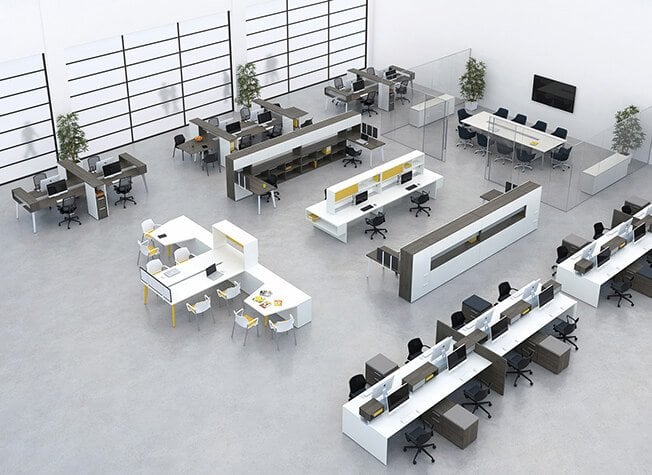Design & Workspace Ideas - Open space system furniture